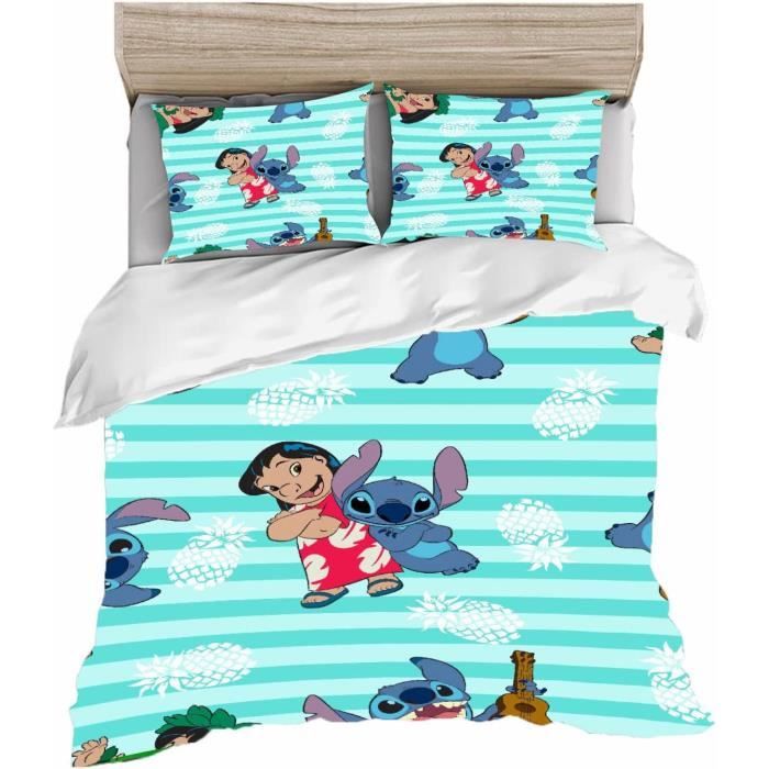 Housse de couette LILO & STITCH - Microfibre 3D - Multicolore - Chambre ...