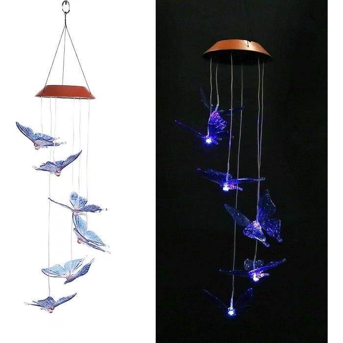[N2917]Papillon Solaire Carillon Éolien Led Mobile Carillon Éolien Nuit ...