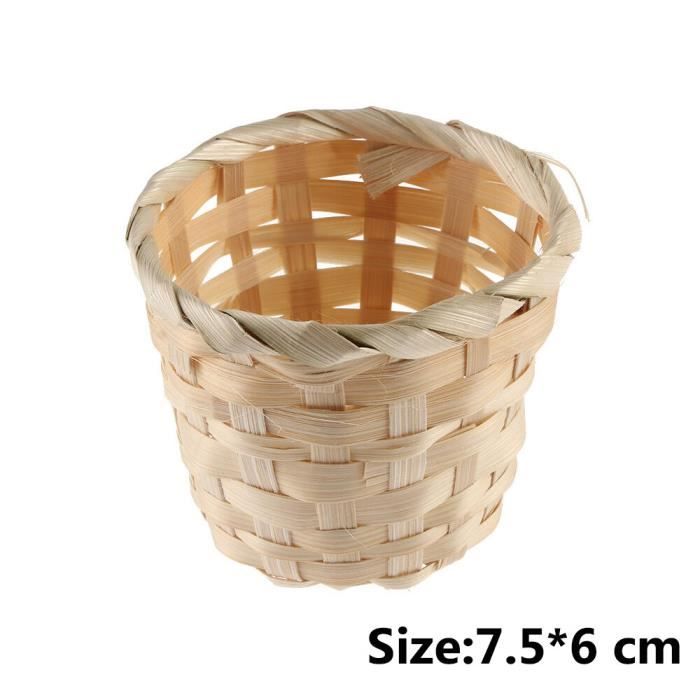 Panier à linge,Petit panier de rangement en bambou,finition de bureau ...