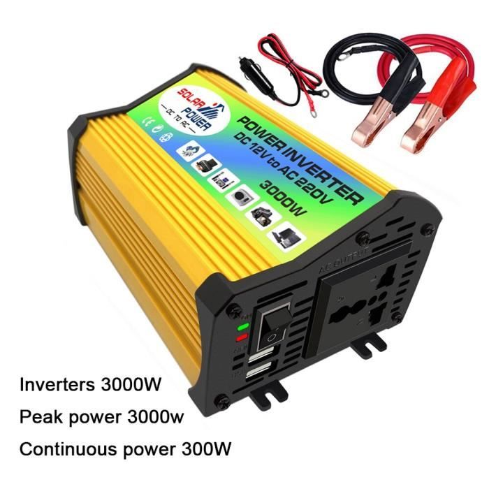 3000W 12V à 220V - Onduleur De Voiture 12v Dc À Ac, Convertisseur De Puissance, Affichage Led ...