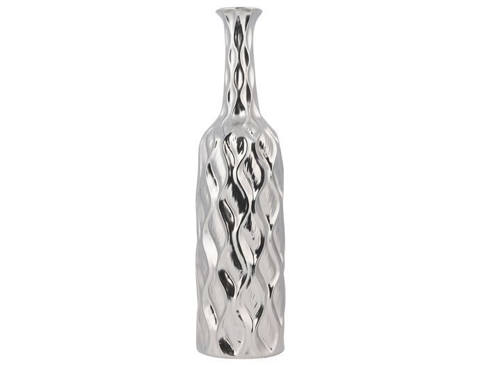 Grès Vase décoratif 45 Argenté BASSANIA - Cdiscount Maison