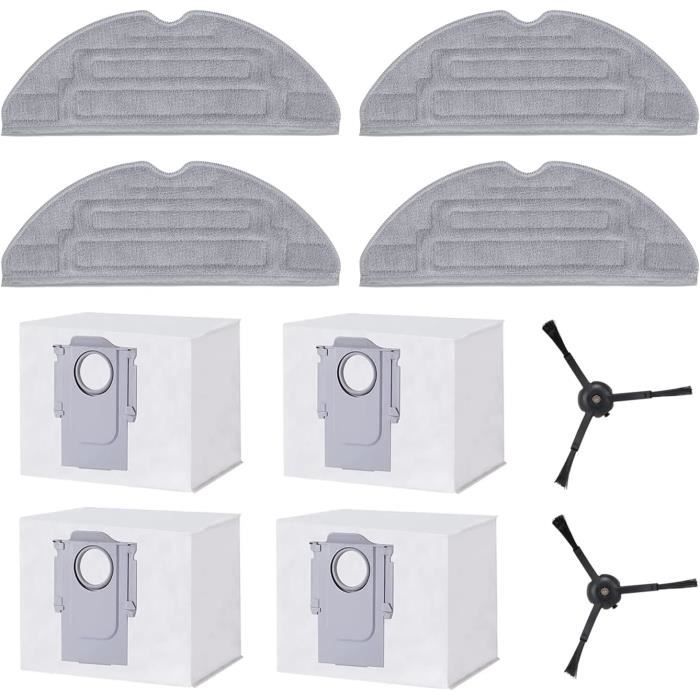 Kit d'accessoires pour Roborock S8 Pro Ultra, 4 sacs à poussière, 4 serpillères, 2 brosses ...