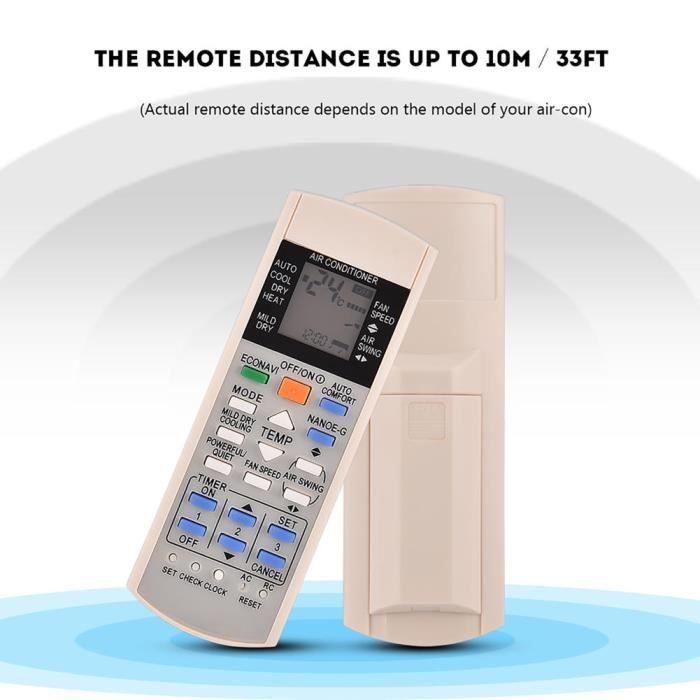 Dioche télécommande pour Panasonic air-con Télécommande de remplacement ...