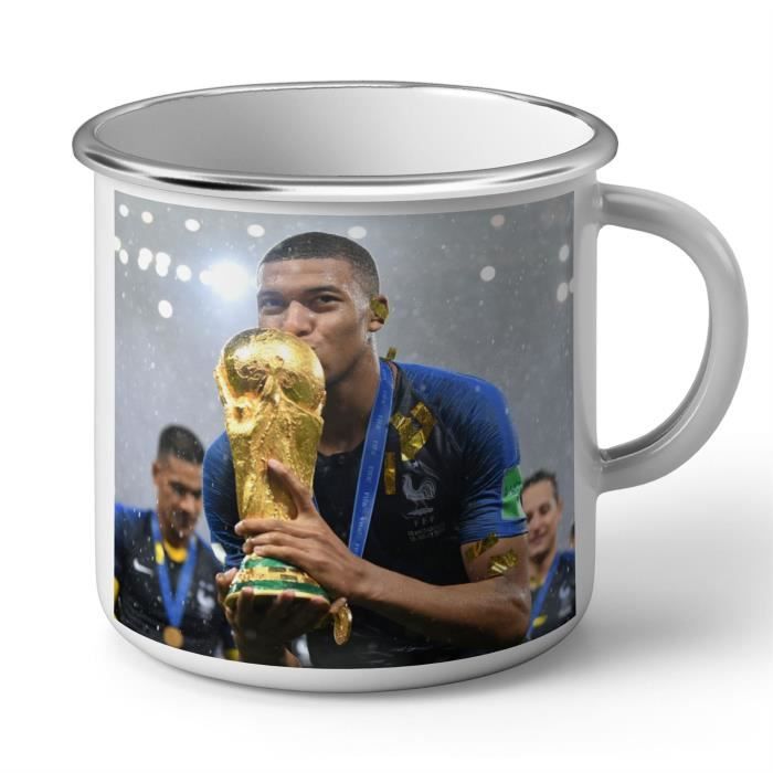 Mug en Métal Emaillé Kylian Mbappe Equipe De France Coupe du Monde ...