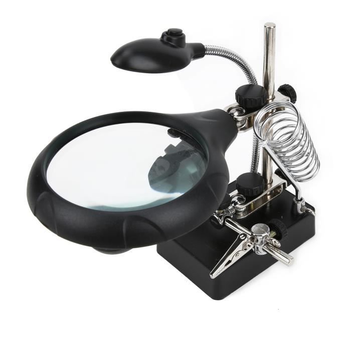 LAN Loupe Avec Support Loupe De Bureau Trois Multiples Lampe Led ...