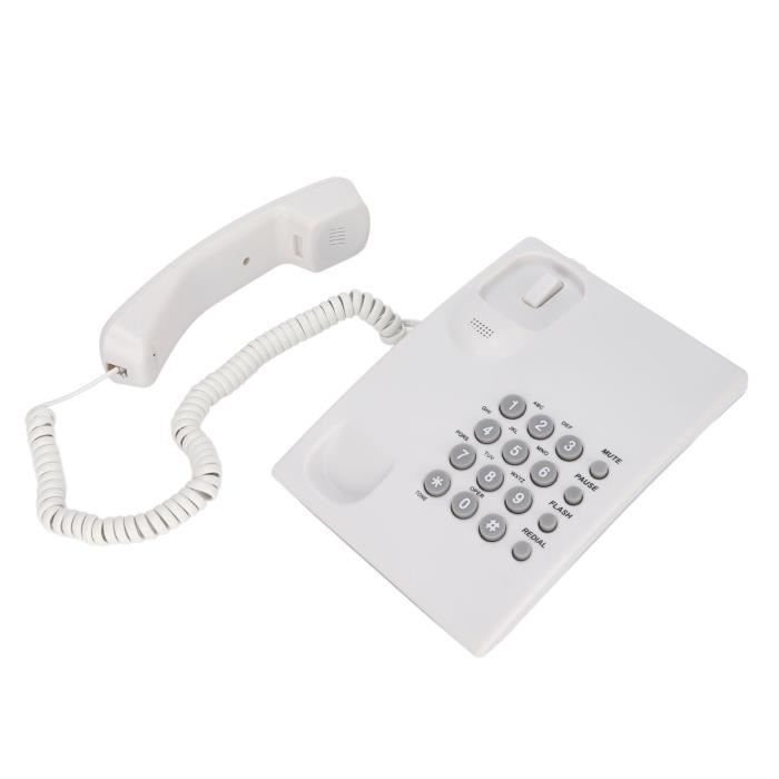GOTOTOP Téléphone filaire fixe Téléphone filaire de bureau KX‑T435 Téléphone fixe filaire avec ...
