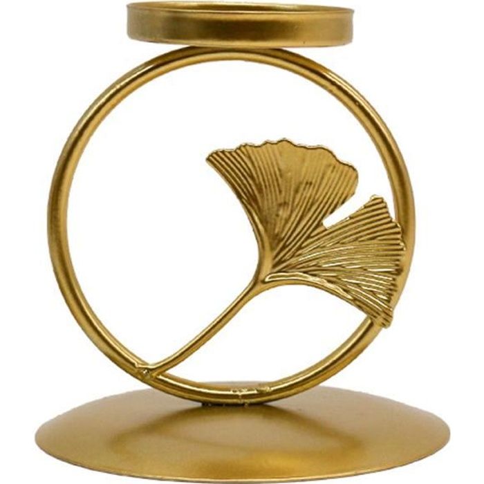 Bougeoirs métal de feuille de Ginkgo anneaux ronds Rétro Candlestick ...