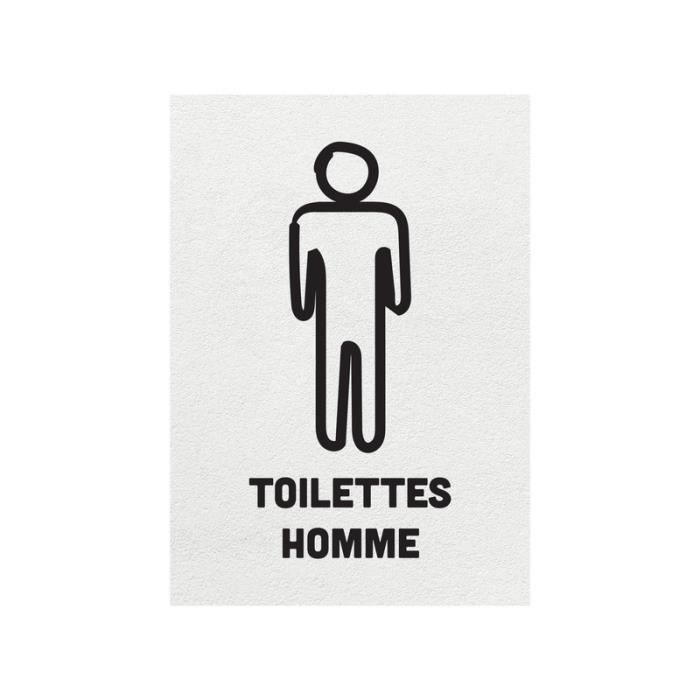 Panneau PVC "TOILETTES HOMME" fond blanc format A5 - Cdiscount