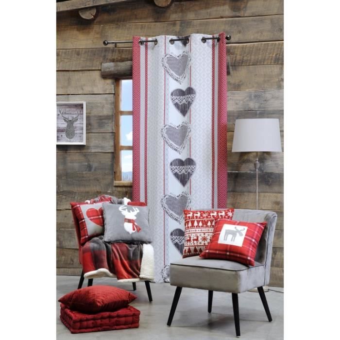 Rideau coeur rouge - Achat / Vente pas cher