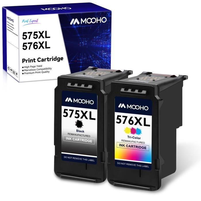 MOOHO PG-575XL CL-576XL Multipack 2 Cartouche Compatible pour Canon 575 XL 576 XL pour Canon ...