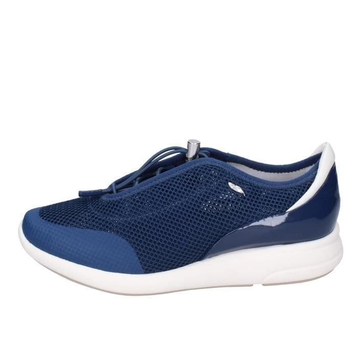 GEOX Baskets Sneakers Femme Bleu Textile BE813 Bleu - Cdiscount Chaussures