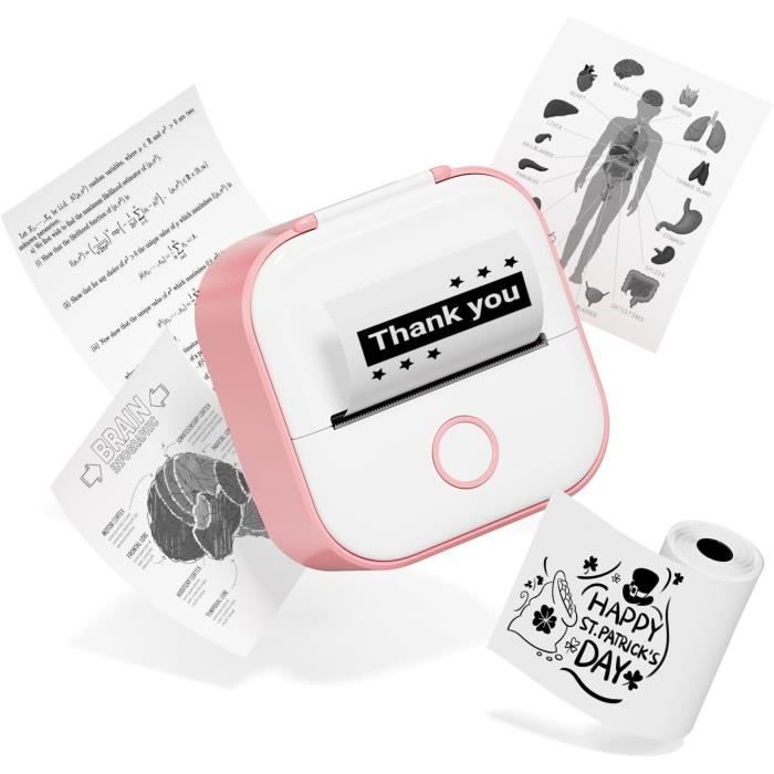 Mini Imprimante Portable,T02 Imprimant Photo,Imprimante Thermique ...