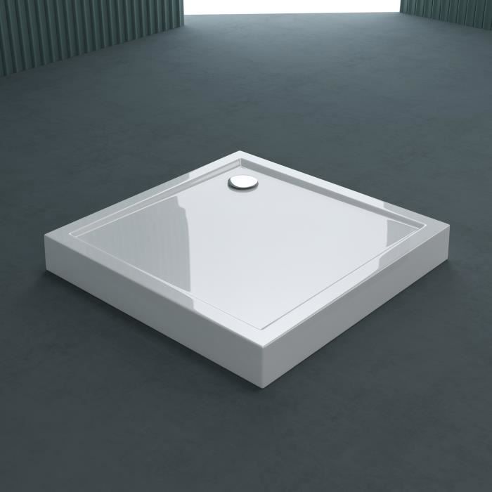 Sogood® Bac à douche blanc 90x90cm receveur de douche Faro1H 90x90x14cm ...