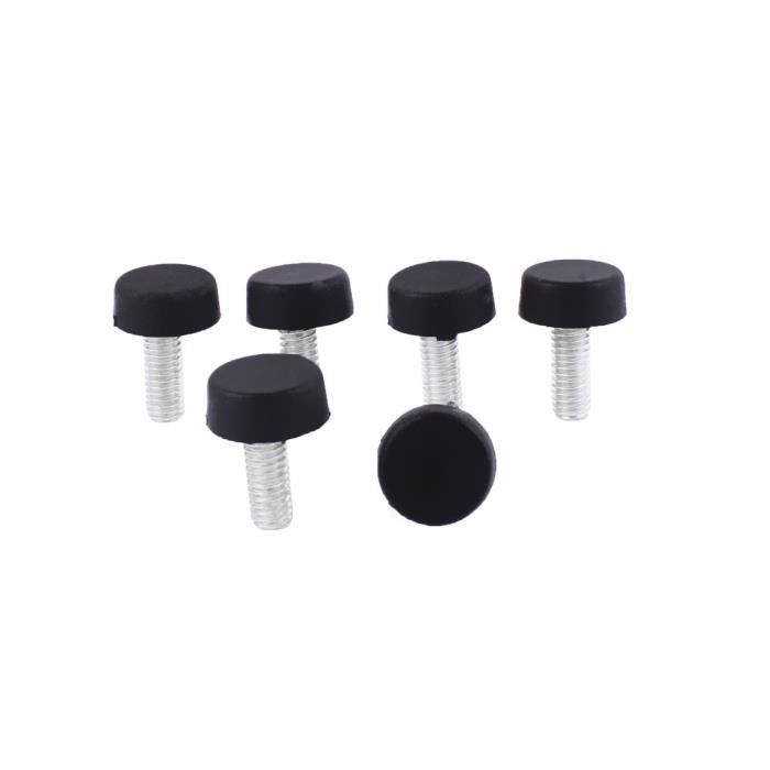 6mm vis à vis base plastique sur pied Glisse Mobilier Type 6pcs noir ...