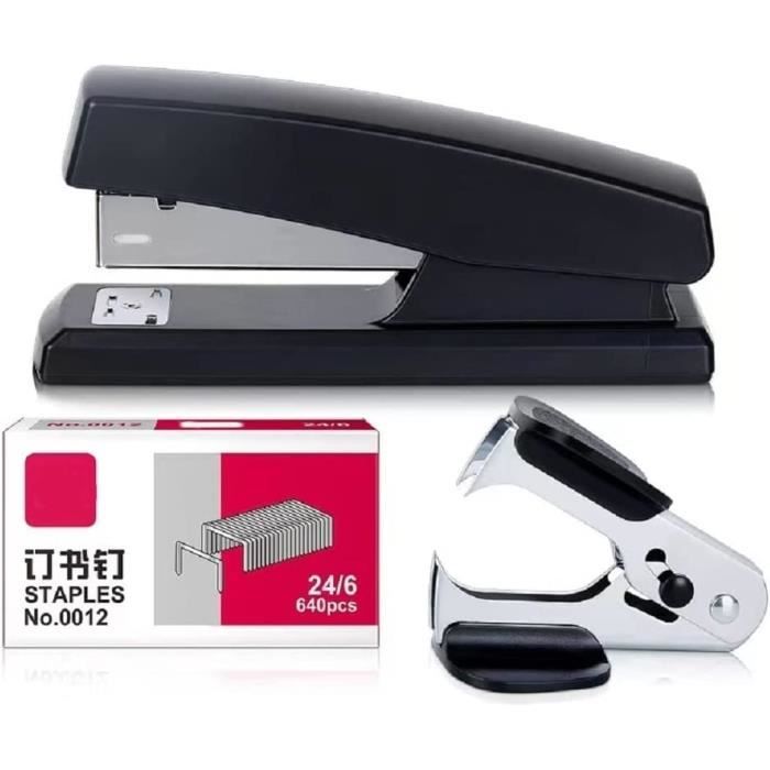 Agrafeuse manuelle - SSS - Ensemble d'agrafeuses Noir avec Agrafes et ...