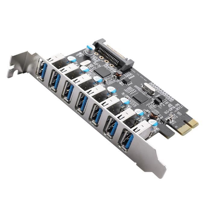 TEMPSA 7 Portes PCI-E à USB HUB 3.0 Type C Express Expansion Card ...
