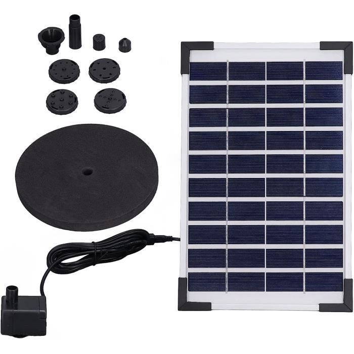Pompe De Fontaine Solaire, 10V 5W Pompe À Eau Solaire Fontaine Flottante Avec Buses Kit De ...