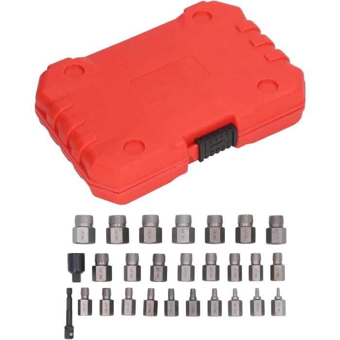 Kit d'extracteur de vis endommagé à tête hexagonale 27 pièces pour ... Kit d'extracteur de vis endommagé à tête hexagonale 27 pièces pour ...