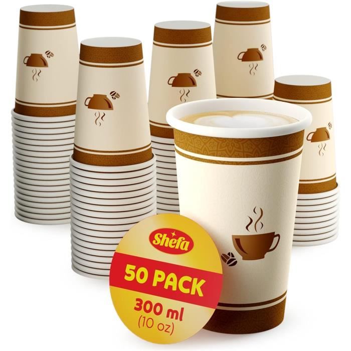 Lot De 50 Tasses À Café En Carton Pour Boissons Chaudes Ou Froides ...