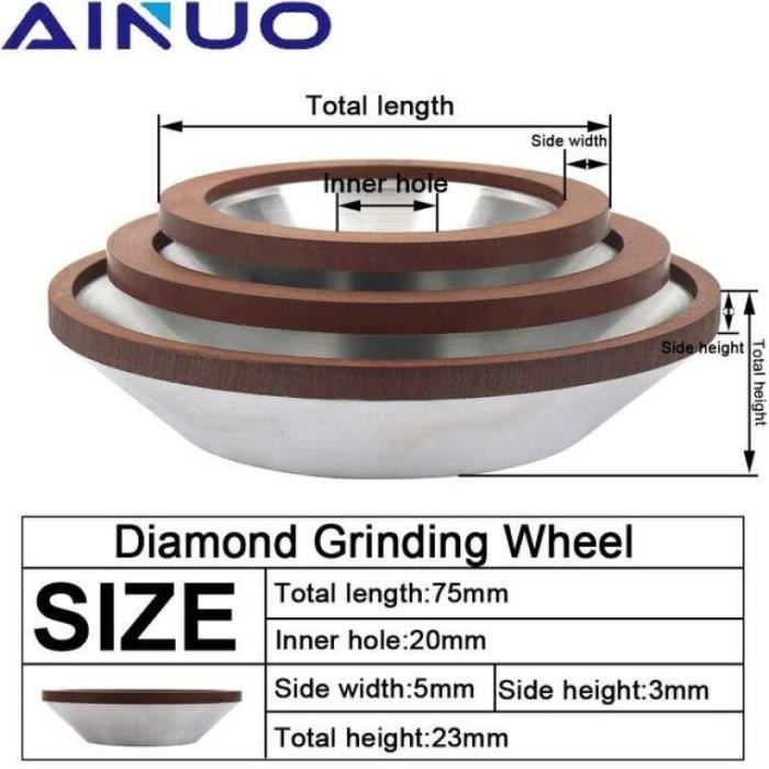 GTY03709-MEULE D'AFFUTAGE,Roue de meulage en diamant 75-100-125-150mm ...