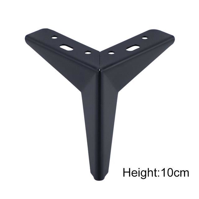 PIED DE MEUBLE,Black 10cm--Pieds de Table en losange en métal, 4 pièces, pour canapé, chaise ...