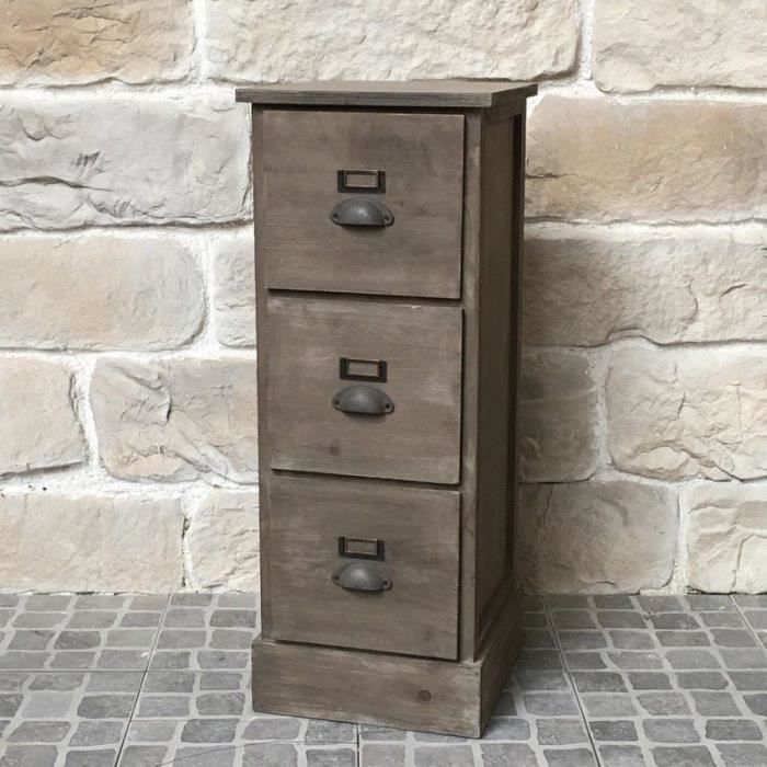 Meuble Semainier Grainetier Chiffonnier Colonne à Tiroirs en Bois 82 cm ...