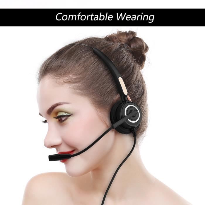 Casque USB Call Center avec microphone, léger et confortable, pour ...
