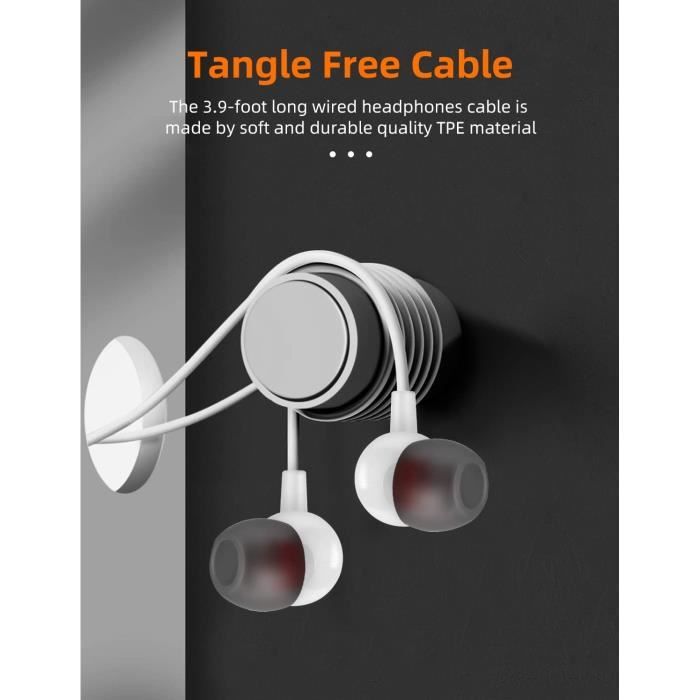 [Paquet De 2] Wi7 Écouteurs Intra-Auriculaires Filaires, Écouteurs En ...