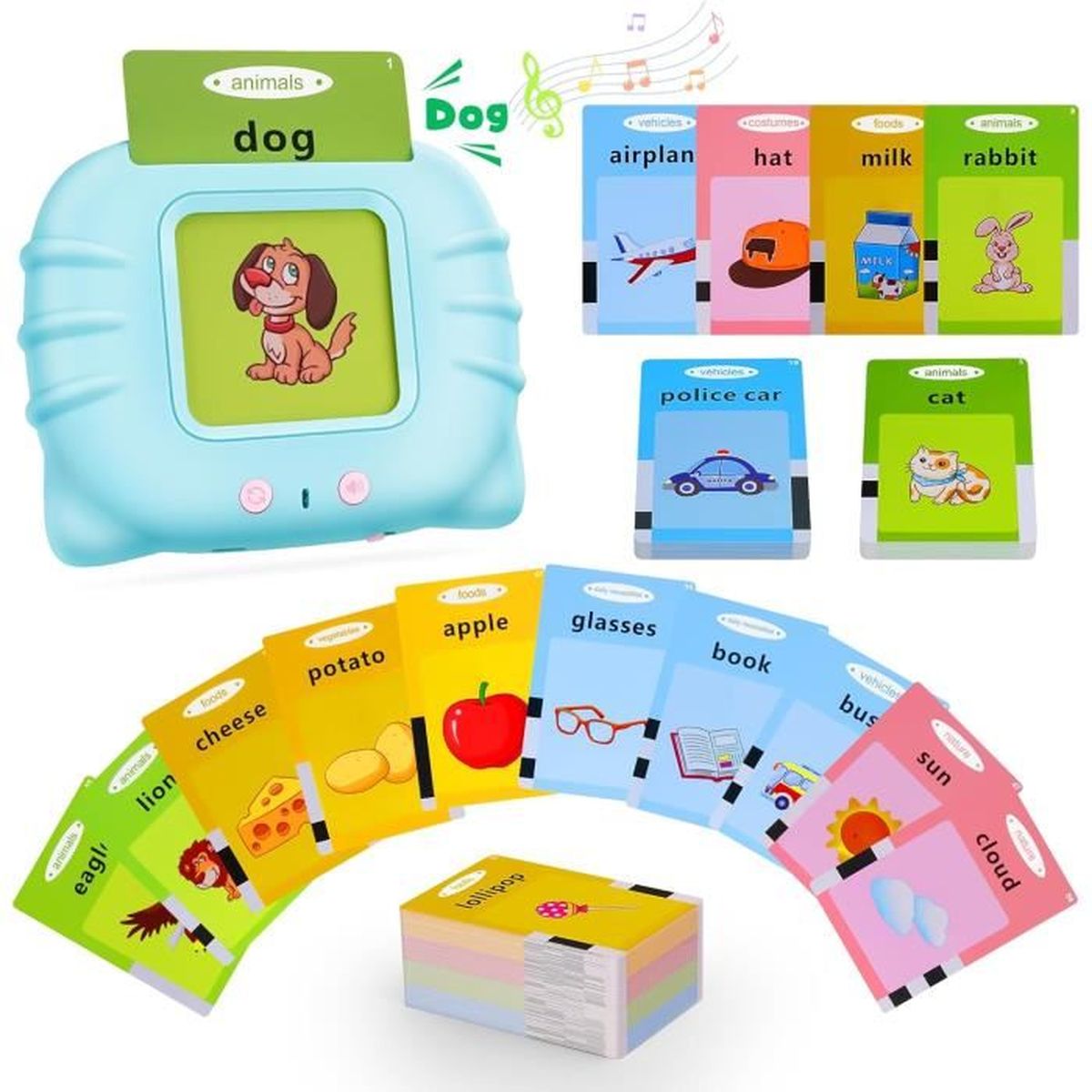 Talking Flash Cards Toddler Toys with 224 Sight Words, Blue Autism ... Talking Flash Cards Toddler Toys with 224 Sight Words, Blue Autism ...