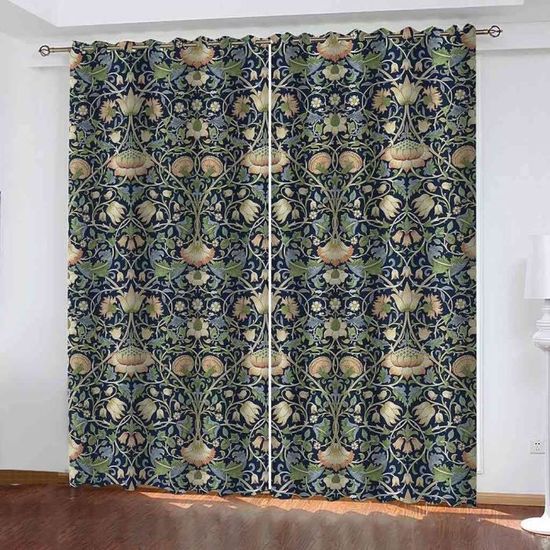 Rideau Salon Occultant 3D Motif Lotus Rose Rideaux à Oeillets 2 ...