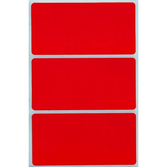 Gommettes Étiquettes Autocollantes Rectangulaires Rouge Environ 10cm x ...