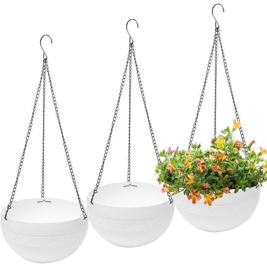 Pots De Fleurs Suspendre De 3 Paquet(Diamètre - 21Cm), Pot Suspendu ...