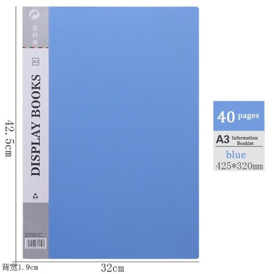 Classeur - Test - A3 - Épais étanche - 40 pages - Bleu - Cdiscount ...