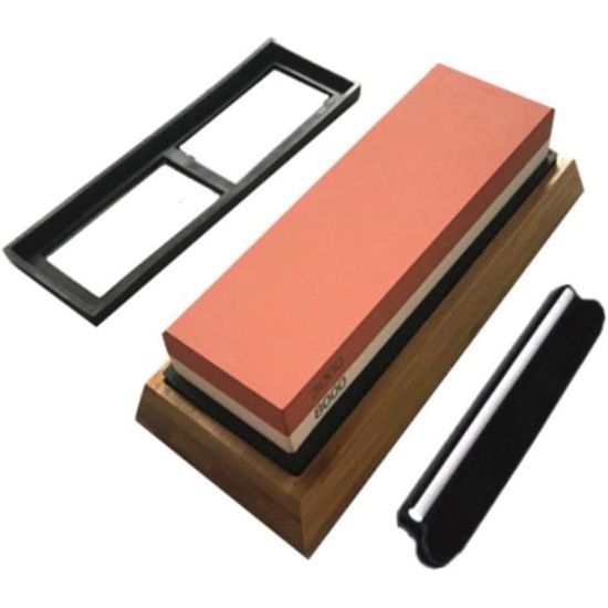 Pierre À Aiguiser, 2-In-1 Whetstone 3000-8000 Grit Avec Base Antidérapante En Bambou Et Guide En ...