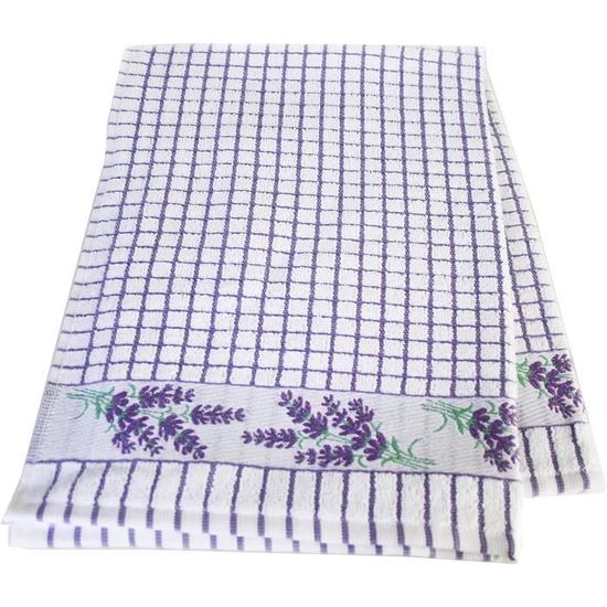 Poli-Dri Torchon Jacquard Lavande[J7307] - Cdiscount Maison
