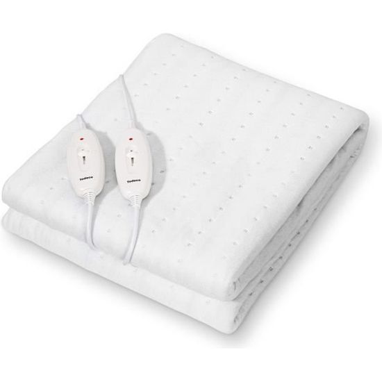 Surmatelas Chauffant, Chauffe-Matelas Double pour 2 Personnes, 2 éléments de Commande, avec 3 ...