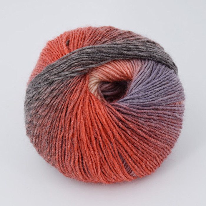 Fil de tricot laine 50g/boule,bricolage,Section peignée-teinture arc-en ...