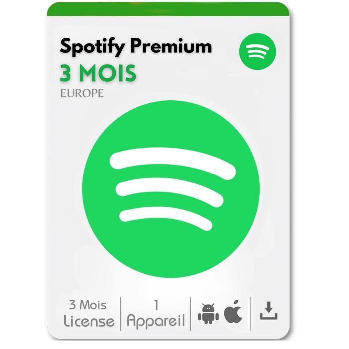 Spotify Premium 3 Mois Abonnement & Garantie - livraison rapide - Cdiscount TV Son Photo