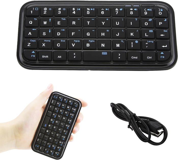 Mini Clavier Sans Fil, Clavier Bluetooth 3.0 Ultra Fin Rechargeable ...