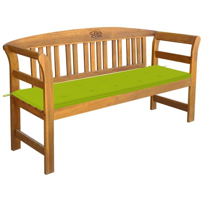 COZY Banc de patio/ Banc de jardin avec coussin - MVS - 157 cm - Bois d ...