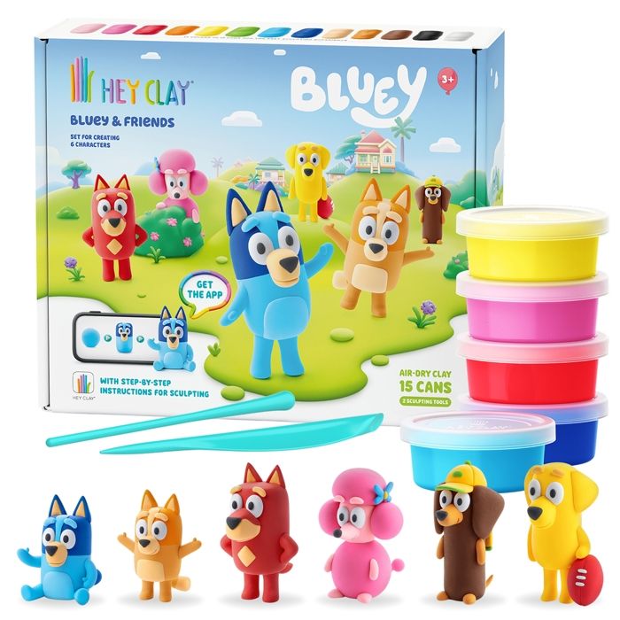 Hey Clay Bluey Pâte à modeler pour enfants + accessoires, pâte à ...
