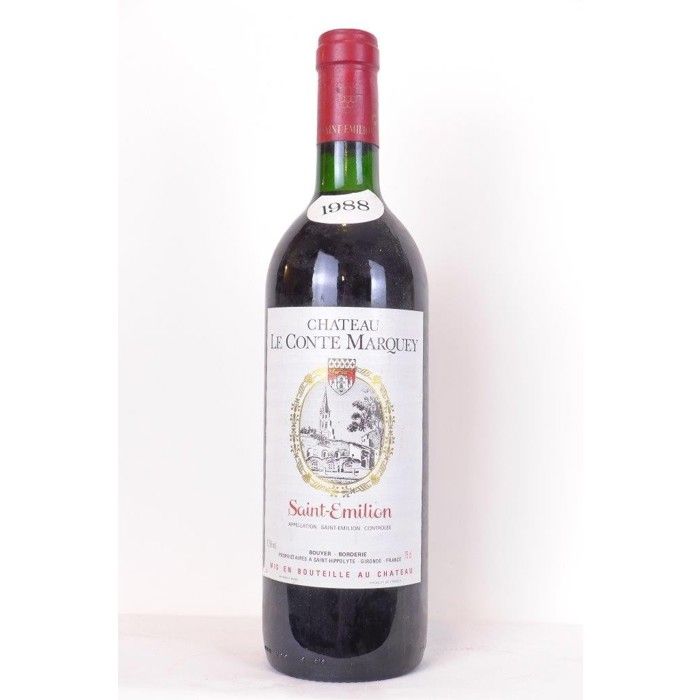 Vin rouge - saint-émilion château le conte marquey rouge 1988 ...