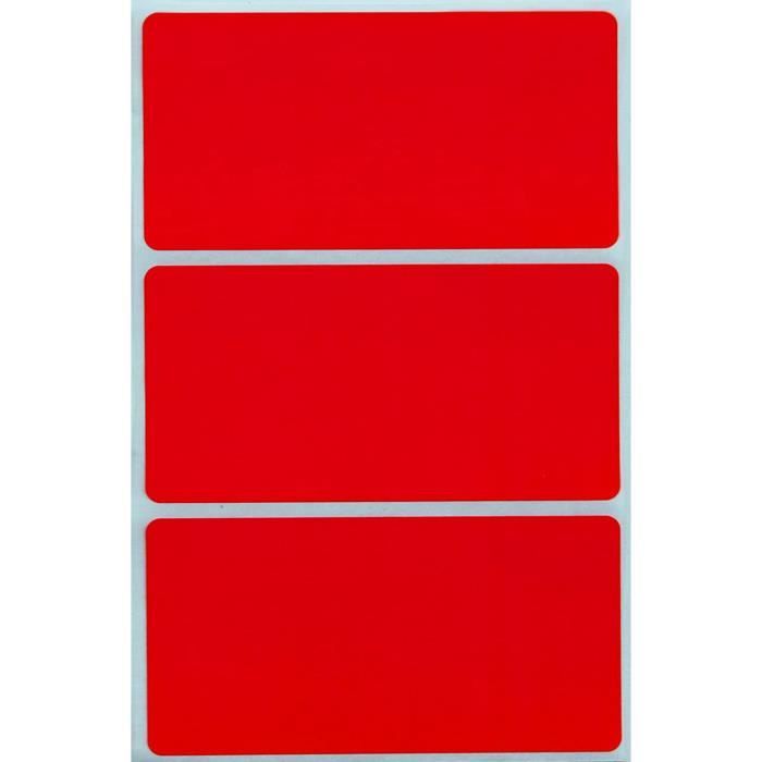 Gommettes Étiquettes Autocollantes Rectangulaires Rouge Environ 10cm x ...