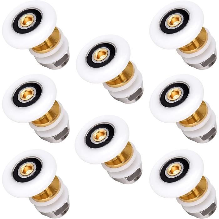 Lot de 8 roulettes de rechange pour porte de douche - 25 mm - Pour ...