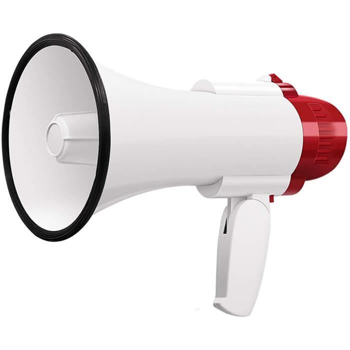 Mégaphone,avec Sirène Intégrée Contrôle,Volume Réglable,avec 120 Sec ...