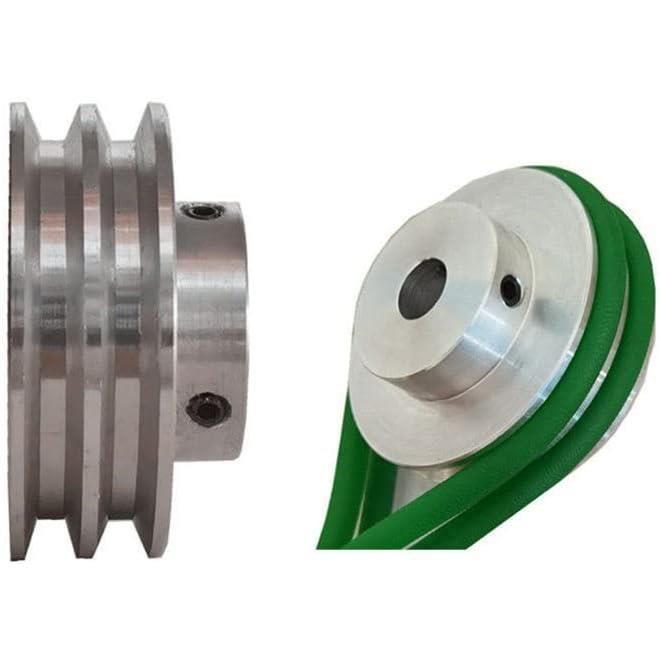 Poulie Poulie À Double Rainure En Alliage D'Aluminium 60Mm 8-20Mm Roue De Poulie En Forme De V À ...
