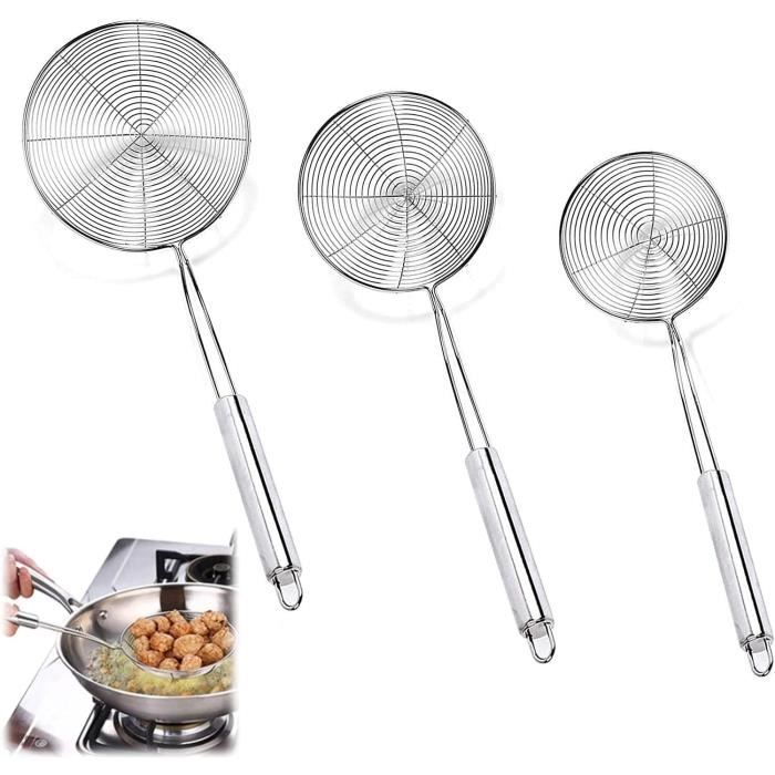 3PCS Louche Passoire Cuisine, Louche ecumoire, Passoire Louche en Acier ...