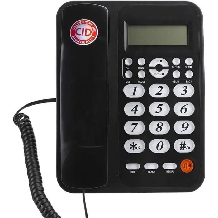 Téléphone Filaire,Téléphone Fixe Mural Avec Identification De L'Appelant Pour La Maison,Le ...