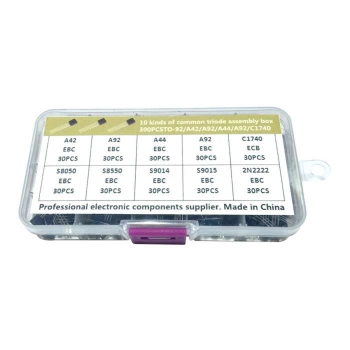 300Pcs 10 Valeurs Transistor Assortiment Kit, Composants de Circuit Electronique DIY to-92 ...
