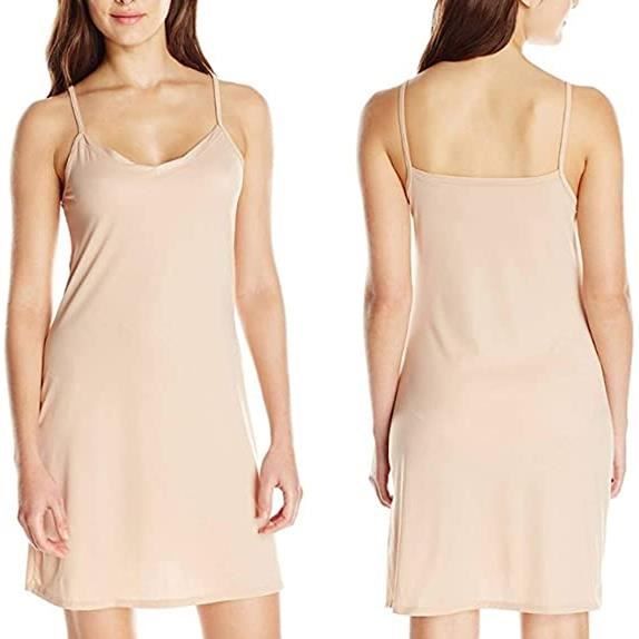 Fond de Robe Femme Longue Coton Jupon sous Robe Bretelles Chemise de ...